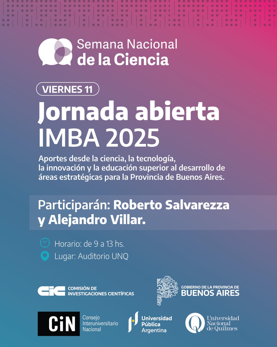 Jornada abierta IMBA 2025 - UNQ